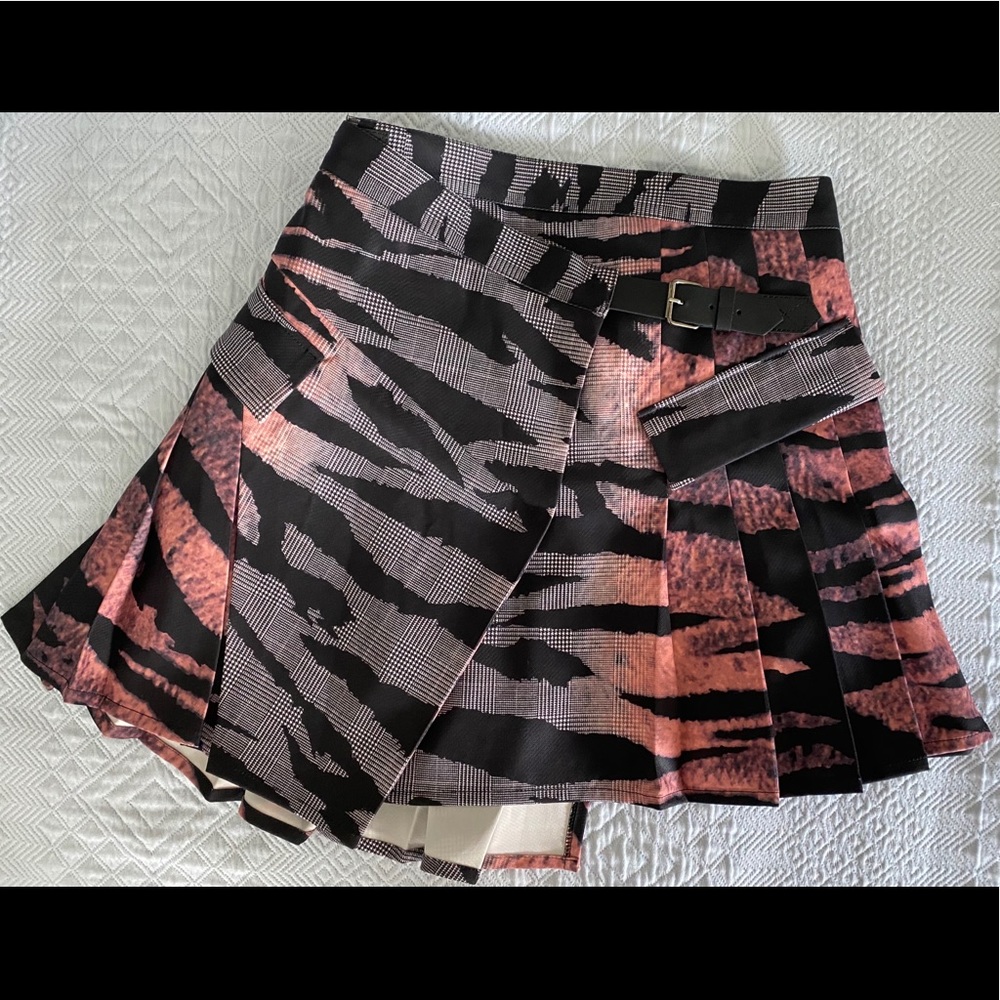Mcqueen-Pleated Tiger Check Mini Kilt Skirt Sz S - Gem